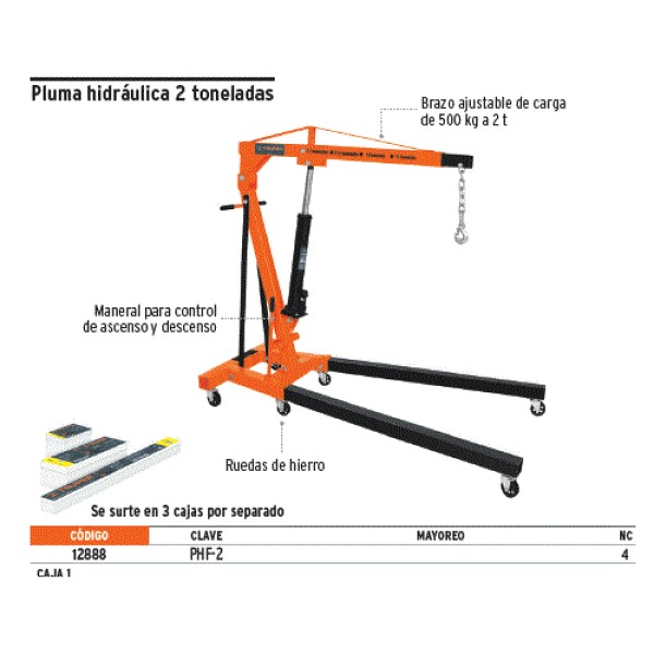 Pluma hidráulica 2 toneladas 12888 TRUPER – SUMAQ WORKSHOP